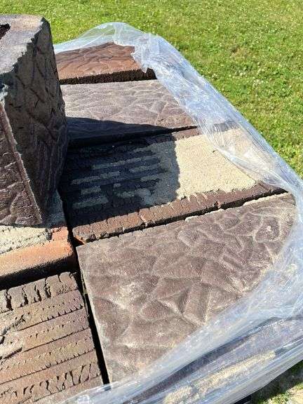 Pallet full of very old fancy blocks, each- 8 1/2" x 8 1/2" x 16 ...
