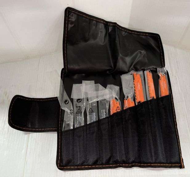 Reciprocating saw blade set with organizer pouch, includes: (1) 6" 8 ...