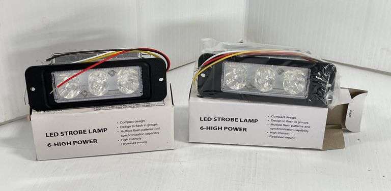 (2) 6-Light high power LED strobe lights, 12V, 12 flash patterns ...