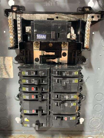 Square-D 100 AMP breaker panel, includes: 100 AMP main, 20 AMP double ...
