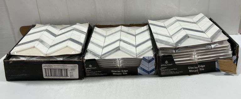 Glacier Edge mosaic tile, approx. 11 1/2" x 12", new, some may be ...