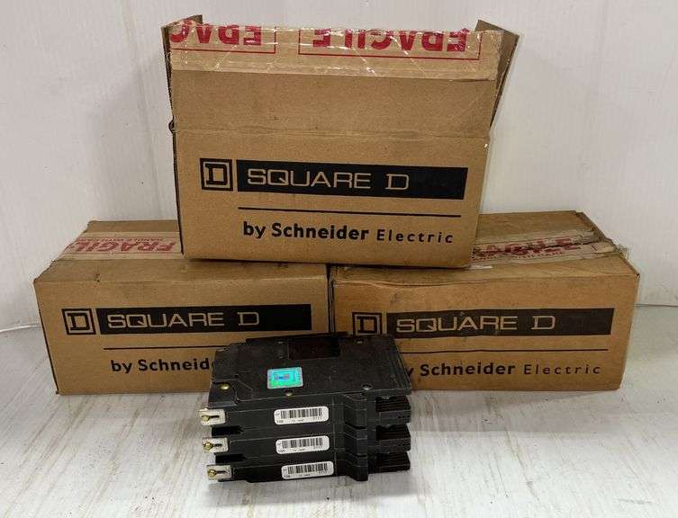 (3) Square D-EDB type circuit breakers, 480/277V 3-Pole: Two- 15 AMP ...