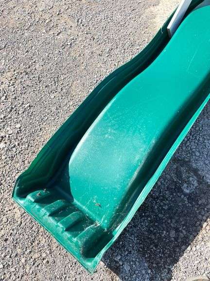 7' Green plastic slide, approx. 90"L overall, good - Albrecht Auction ...