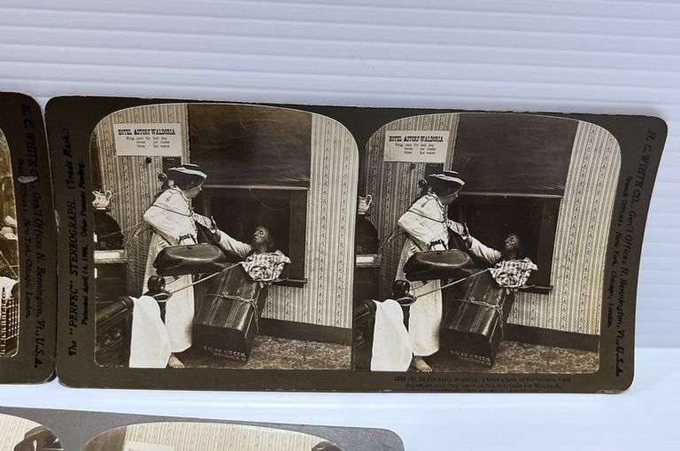 (9) Antique stereograph cards, 7" x 3 1/2" - Albrecht Auction Service