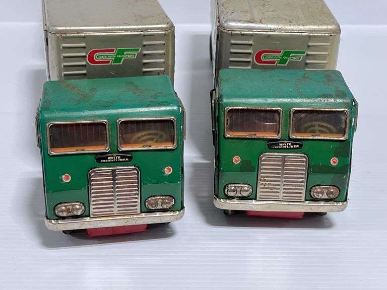 (2) 1960s Consolidated Freightways White Freightliner steel friction ...
