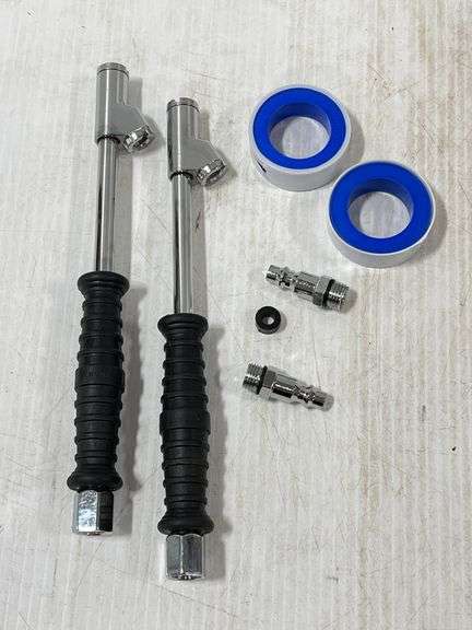 2-Pieces of extended reach dual head air chuck, (2) way connection 1/4 ...