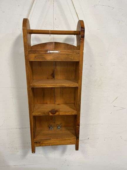 Painted pine sled shelf, 32"L - Albrecht Auction Service