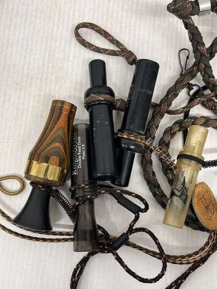 (12) Assorted Game Calls and Lanyards for Waterfowl, Deer Grunters, and ...