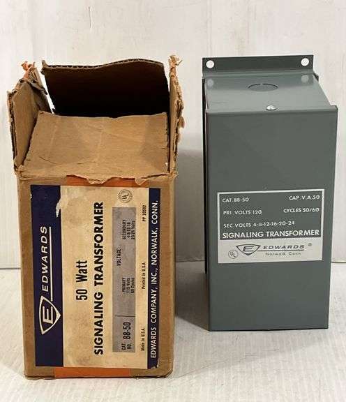Edwards 88-50 signaling transformer, primary 115V, secondary 4-8-12-16 ...