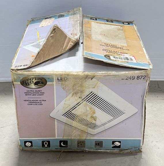 Vent fan LED light, box- 14"W, new, box has wear - Albrecht Auction Service