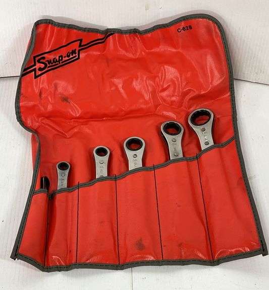 6-Piece Snap-On double-ended SAE ratcheting wrench set in roll pouch, C-62B, 1/4" to 5/16", new ...
