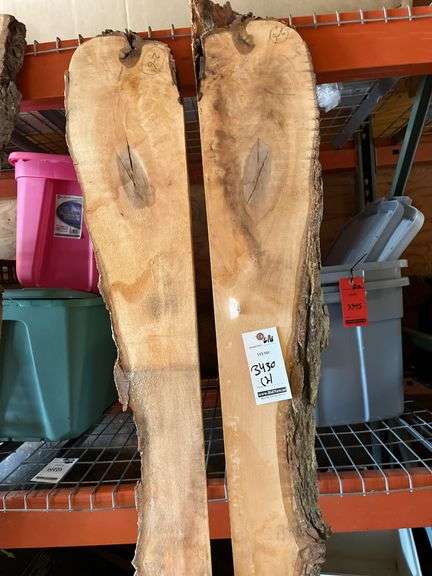(2) Sugar Maple boards, live edge, rough sawn, One- 7" to 9"W x 1 1/4 ...