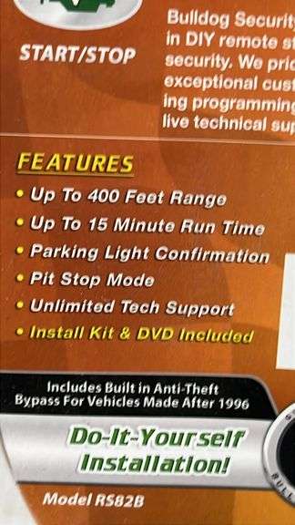 Bulldog No. RS828 remote vehicle starter system, new - Albrecht Auction ...