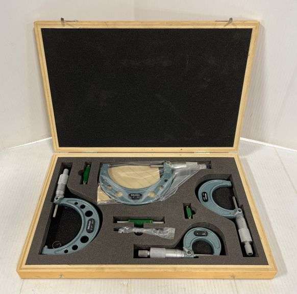 Complete set of micrometers with case, case- 14"W - Albrecht Auction ...