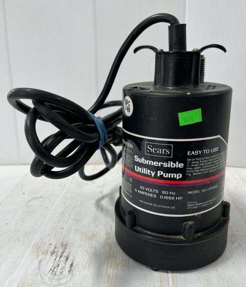 Sears submersible utility pump, 115V, 6 AMP, 138 GPH, tested and works ...
