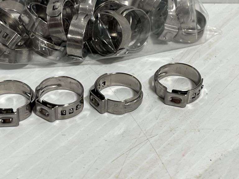 40-Piece stainless steel PEX clamp cinch rings, 1/2" crimp pinch ...