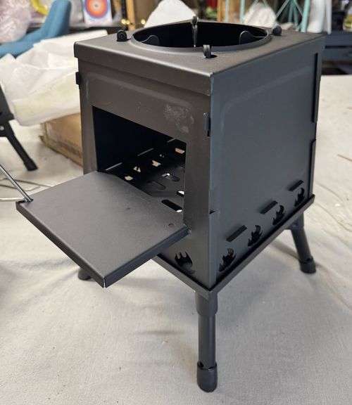 Mini camp/cooking stove, 10" x 9", new - Albrecht Auction Service