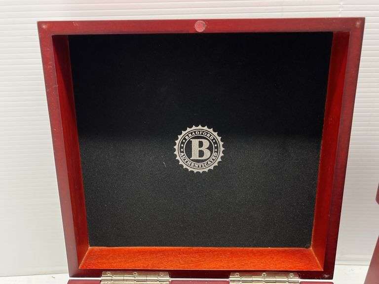 (2) Dark wood collector coin display boxes, includes: 1- For graded ...