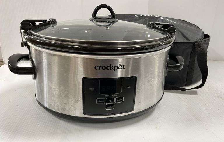 Stainless crock pot with carrying case, model SCCPVLF712-S-BR, 8 1/2"H ...