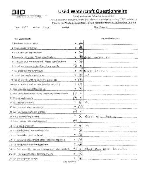 1996 Yamaha Wave Venture 1100 (HIN: YAMA1947D696), and a 1997 Yamaha ...