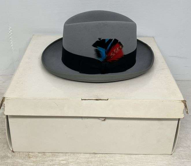 Henry the Hatter leather hat, 6 7/8" - Albrecht Auction Service
