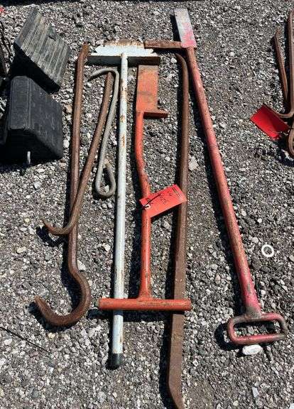 (3) root cutters, and (4) Pry Bars, longest- 56'L, good, used ...