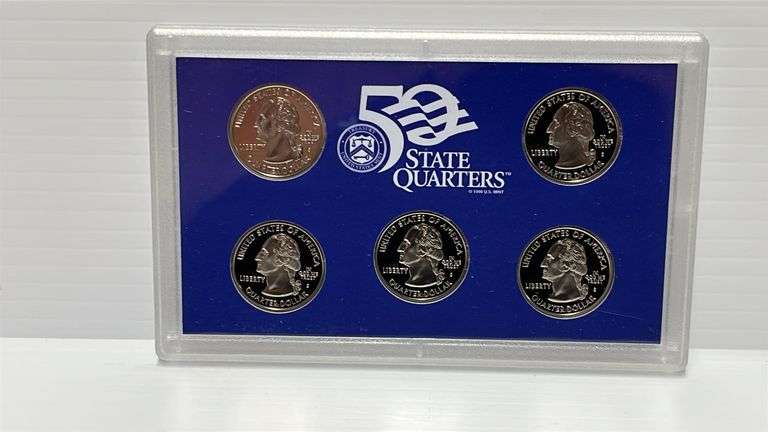 United States quarters mint proof set in box, includes (3) Sets with P ...