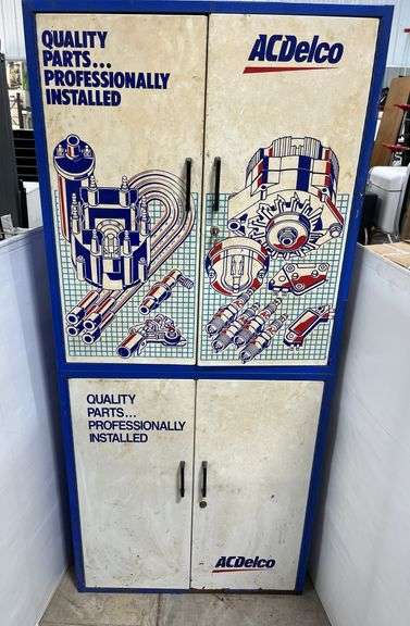 Old AC Delco cabinet filled with AC parts, 30"W x 18"D x 66"H, nice ...