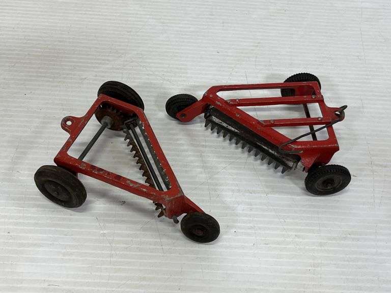 (9) 1950s and 1960s Slik toys, 1:32 scale, includes: Hay rakes, hay ...