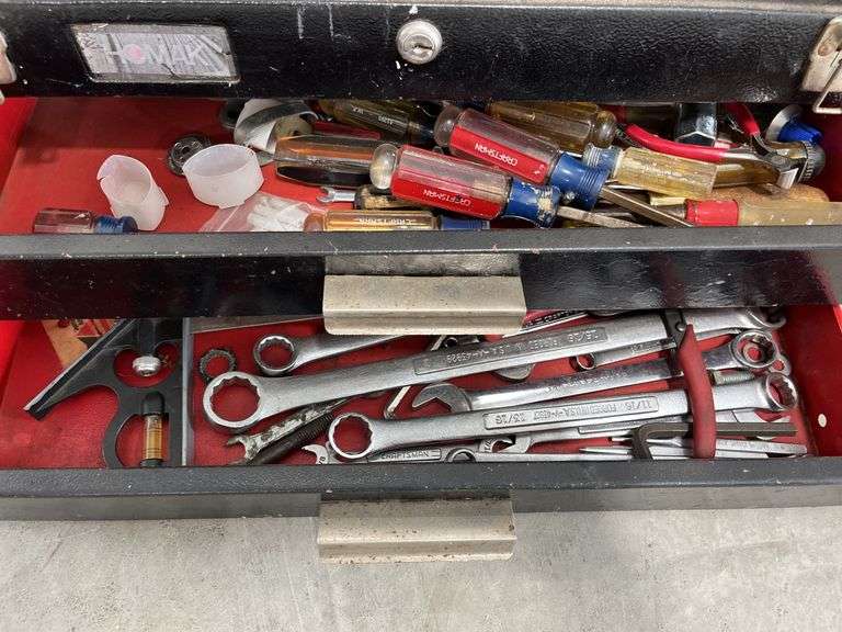 (2) Tool boxes filled with assorted tools, 18"W and 22"W - Albrecht Auction Service