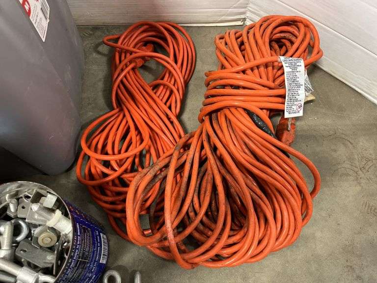 (3) Containers of assorted hardware, includes: Extension cords, nuts ...