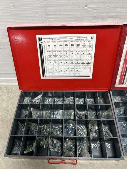 (4) Containers of assorted screws and nuts, all hardware is new, cases ...