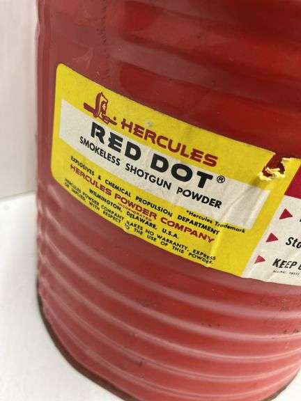 Vintage 12 lb. Can of Hercules Red Dot Gunpowder Keg, Empty - Albrecht ...