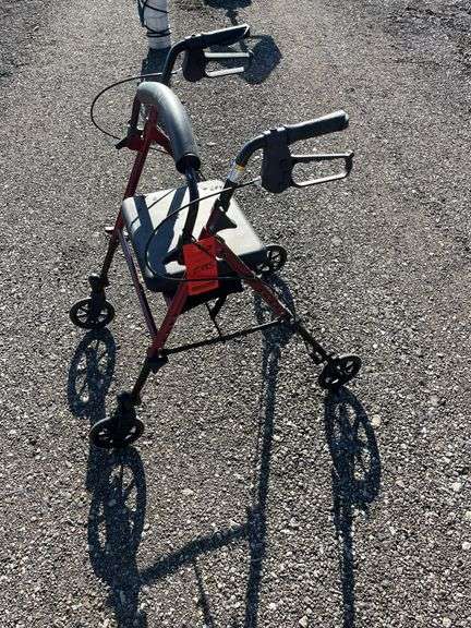Invacare 300 lb. capacity metal walker, 20"W x adjustable height ...