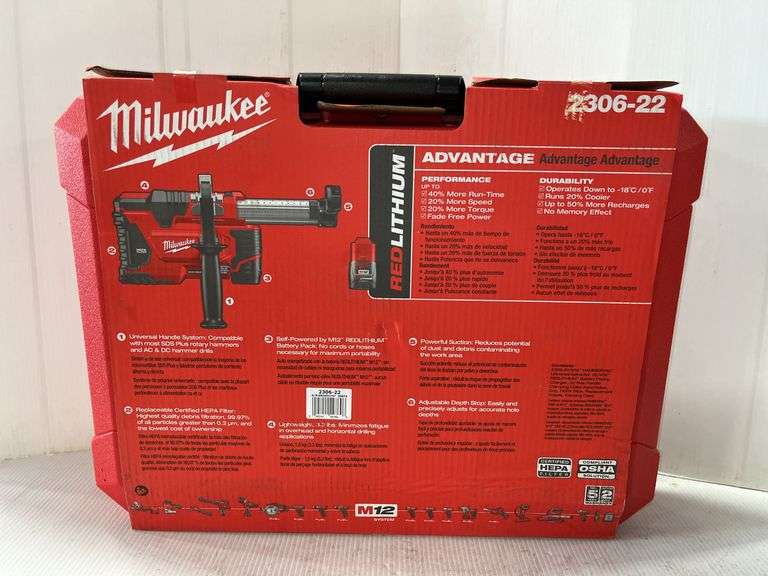 Milwaukee M12 Hammervac Universal Dust Collection Kit, Model No. 2306 ...