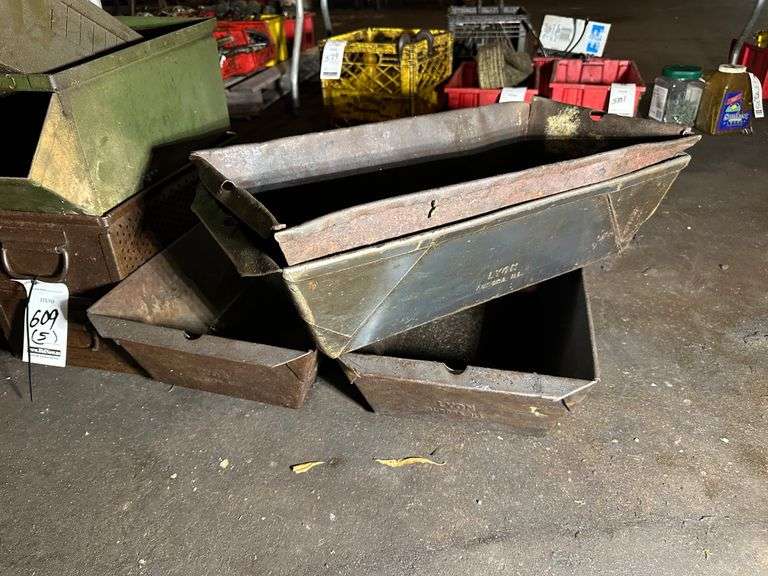 (2)-Perforated Metal Parts Bins (9-1/2" x 14" x 5" deep); (4)-Metal ...