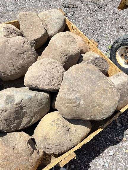 Crate of large rocks, crate- 37 3/4" x 32" - Albrecht Auction Service