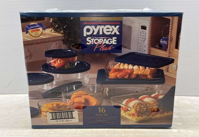 Pyrex 16-piece set, storage plus glass containers, 2-cup, 4-cup, 7-cup ...