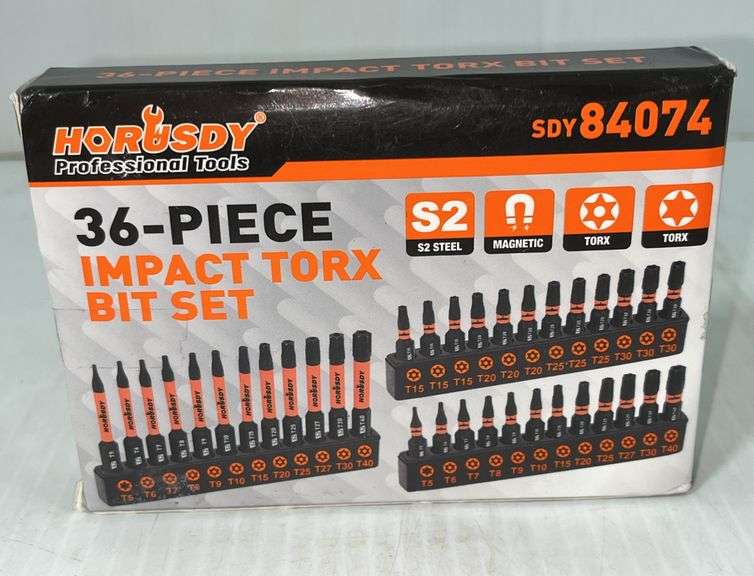 36-Piece torx bit set, tamper resistant, star bits from T5 to T40, S2 ...