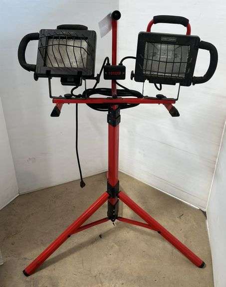Craftsman 1000W work lights on adjustable stand, 22"W x 39"H, tested ...