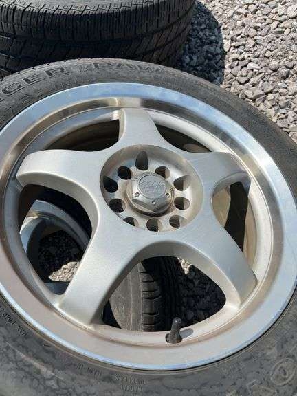 Multi-bolt pattern tires with rings, lug nuts, and locking tool, 16" x ...