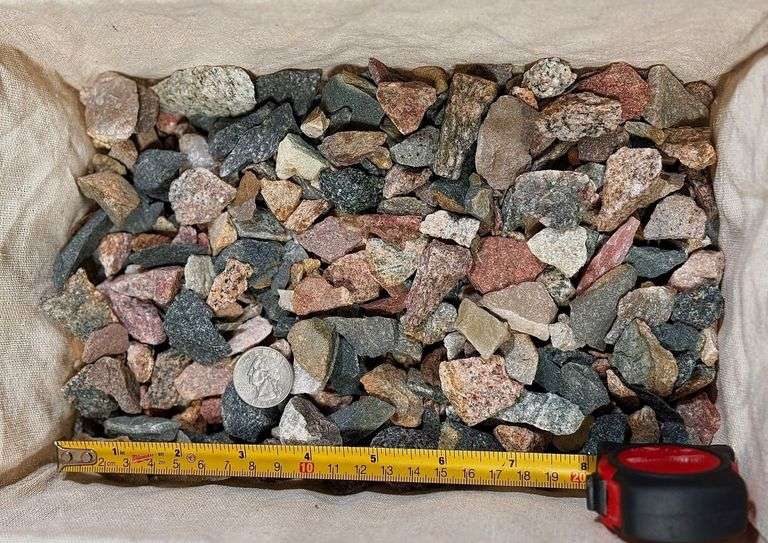 Pallet of crushed fieldstone, (50) 40 lb. bags of 1/4" to 3/4" natural ...