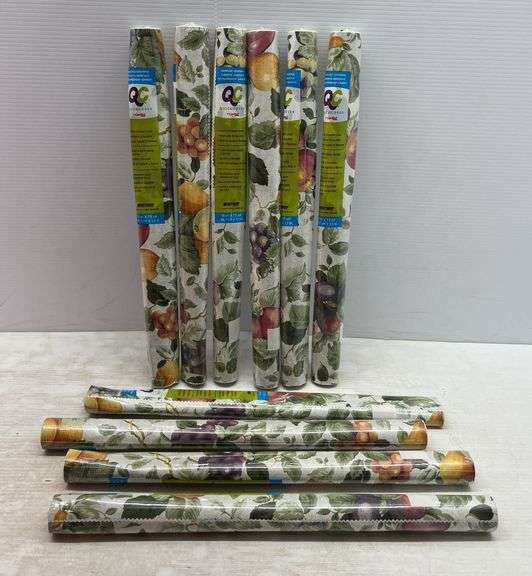 (10) Quick cover contact paper fruit design rolls, 18" x 1 1/2 yards ...
