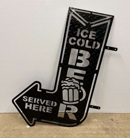 Ice Cold Beer sign, 31"H - Albrecht Auction Service
