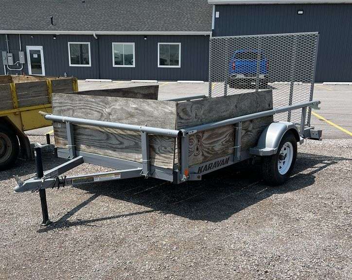 2021 Karavan 2-wheel trailer, 6' x 10', 14" tires, drop tailgate, good ...