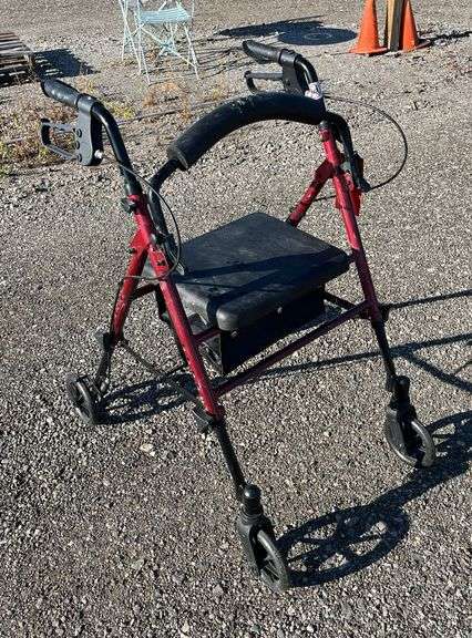 Invacare 300 lb. capacity metal walker, 20"W x adjustable height ...
