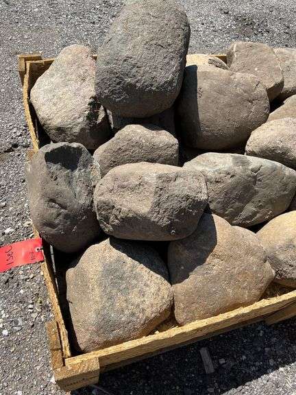 Crate of large rocks, crate- 37 3/4" x 32" - Albrecht Auction Service