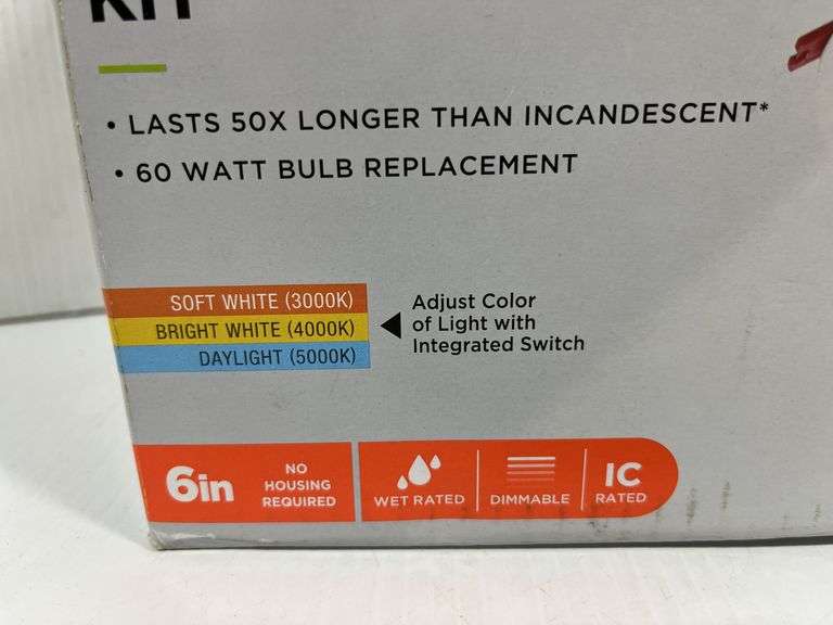 4-Pack Commercial electric slim LED color changing recessed light kit ...