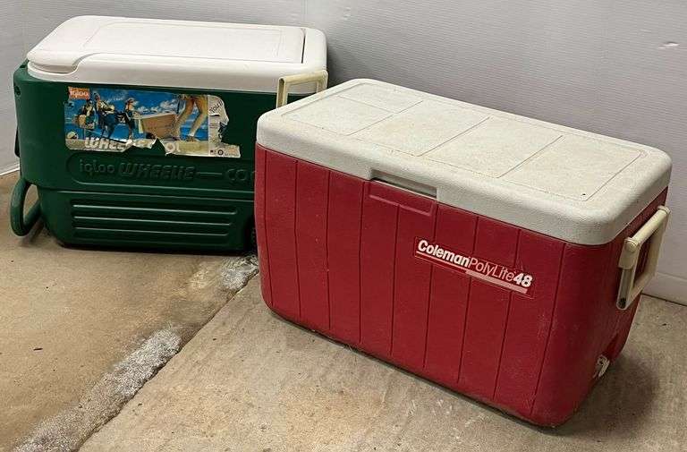 Coleman and Igloo Coolers, One on Wheels - Albrecht Auction Service