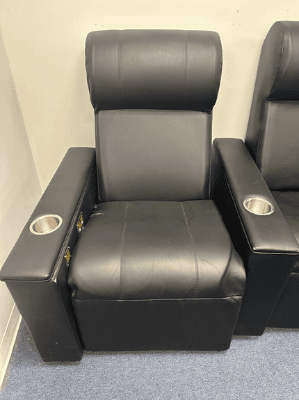 First class seating, (140) Bliss Zero recliners with extra chairs to ...